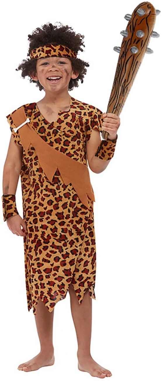 My Illusions Cave Boy Kids Fancy Dress + Inflatable Club Stone Age ...