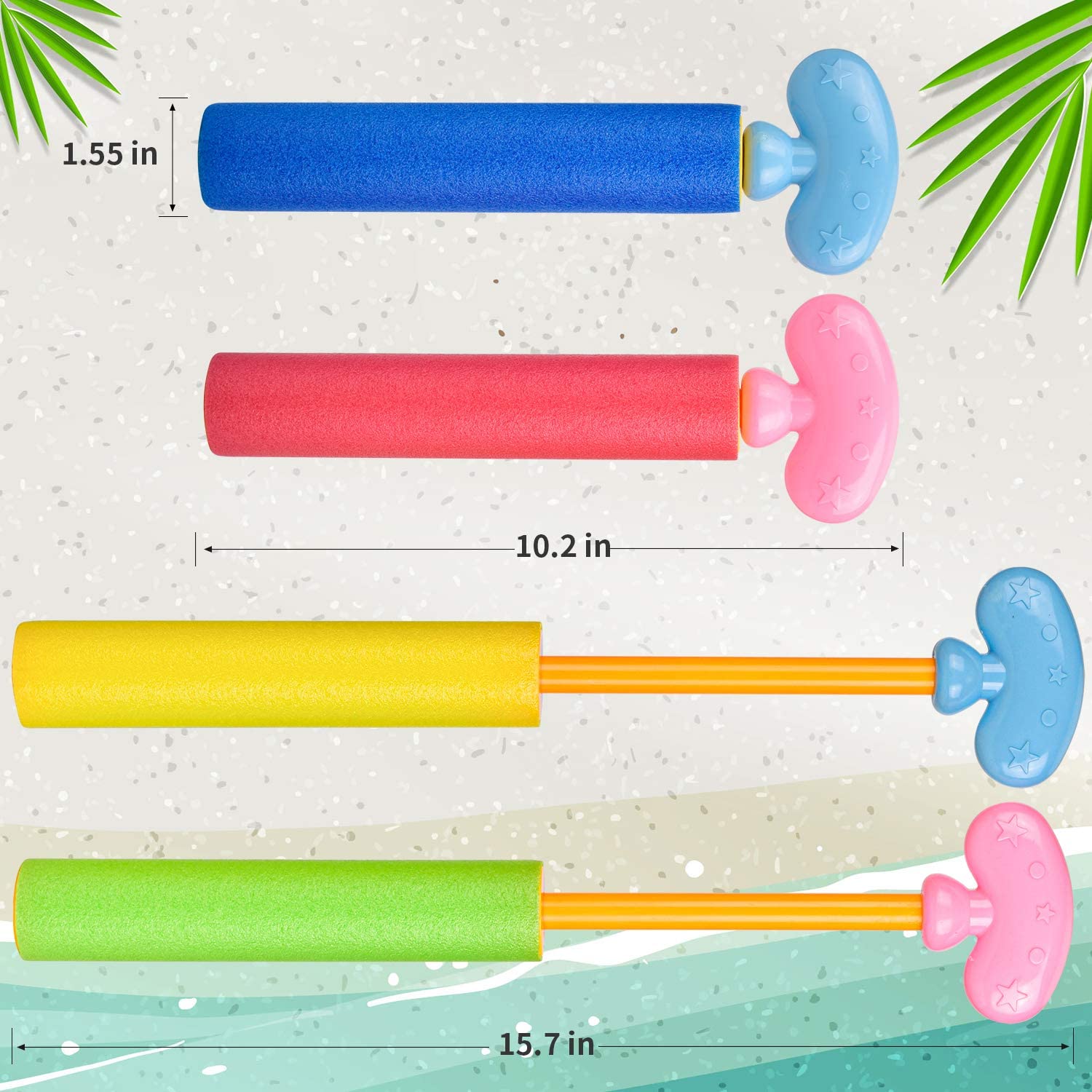 Balnore Water Gun, Squirt Gun 6 Pcs Water Blaster with Long Range up to ...