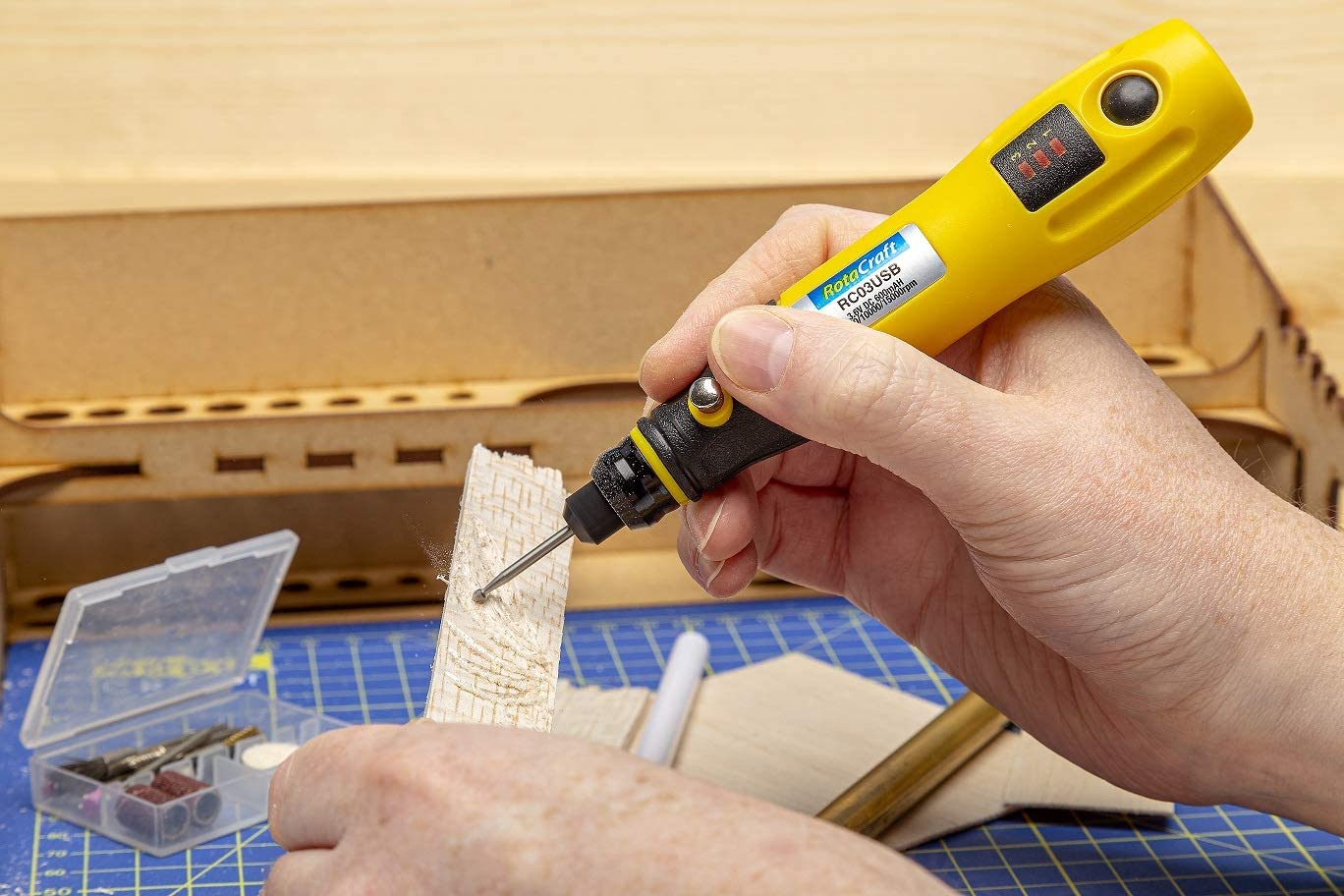 Rotacraft RC03USB 3.6V Cordless Micro Rotary Tool with 12 Accessories ...