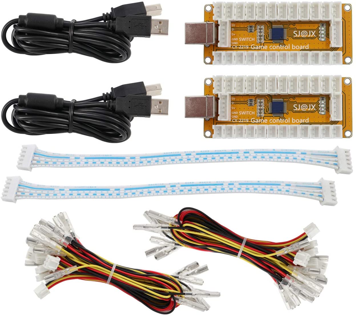 Sjjx Arcade Game Usb Encoder Zero Delay 2 Player Gamepad Led Button Joystick Controller For 2588