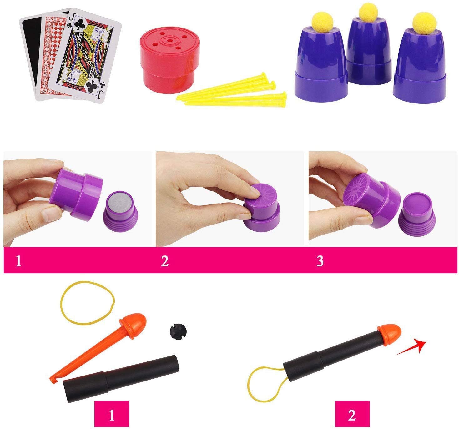 EPCHOO Magic Kit Magic Tricks Set, Over 75 Magic Tricks with Toy Wand ...