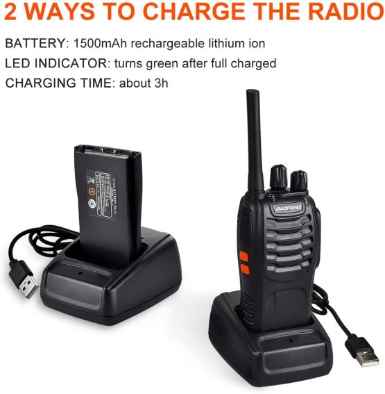 2PCS Walkie Talkie Rechargeable – Two Way Radio Walkie Talkies Long ...