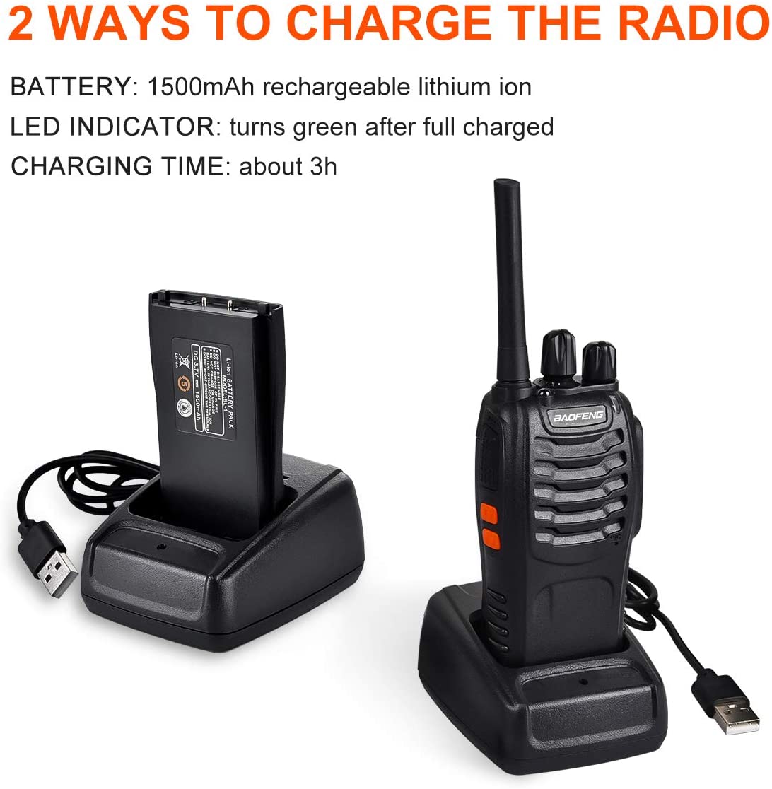 2PCS Walkie Talkie Rechargeable – Two Way Radio Walkie Talkies Long ...