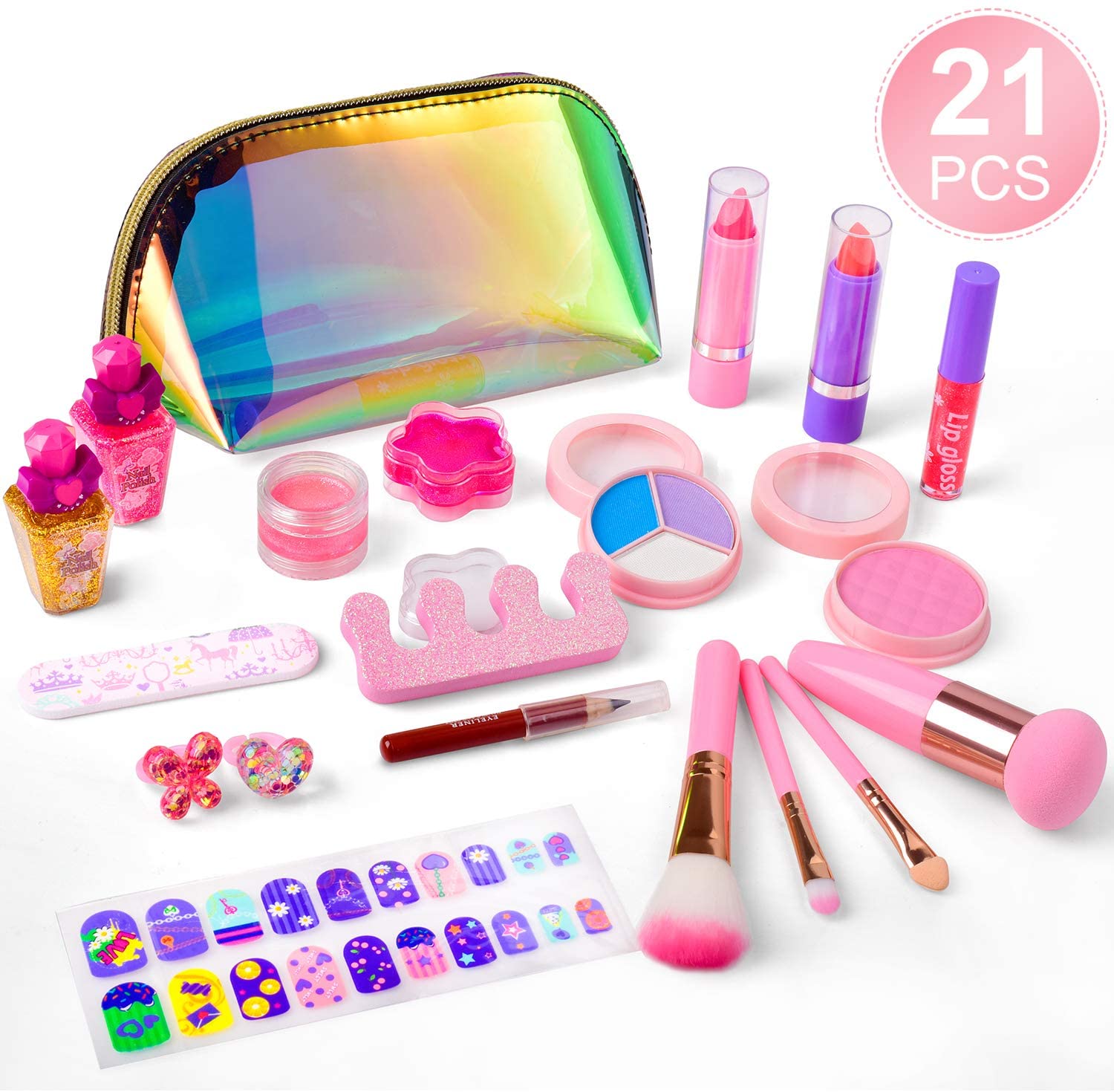 balnore Kids Washable Make Up Sets for Girls, Safe & Non-Toxic,Real ...
