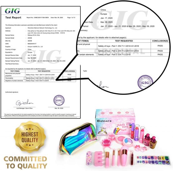 balnore Kids Washable Make Up Sets for Girls, Safe & Non-Toxic,Real ...