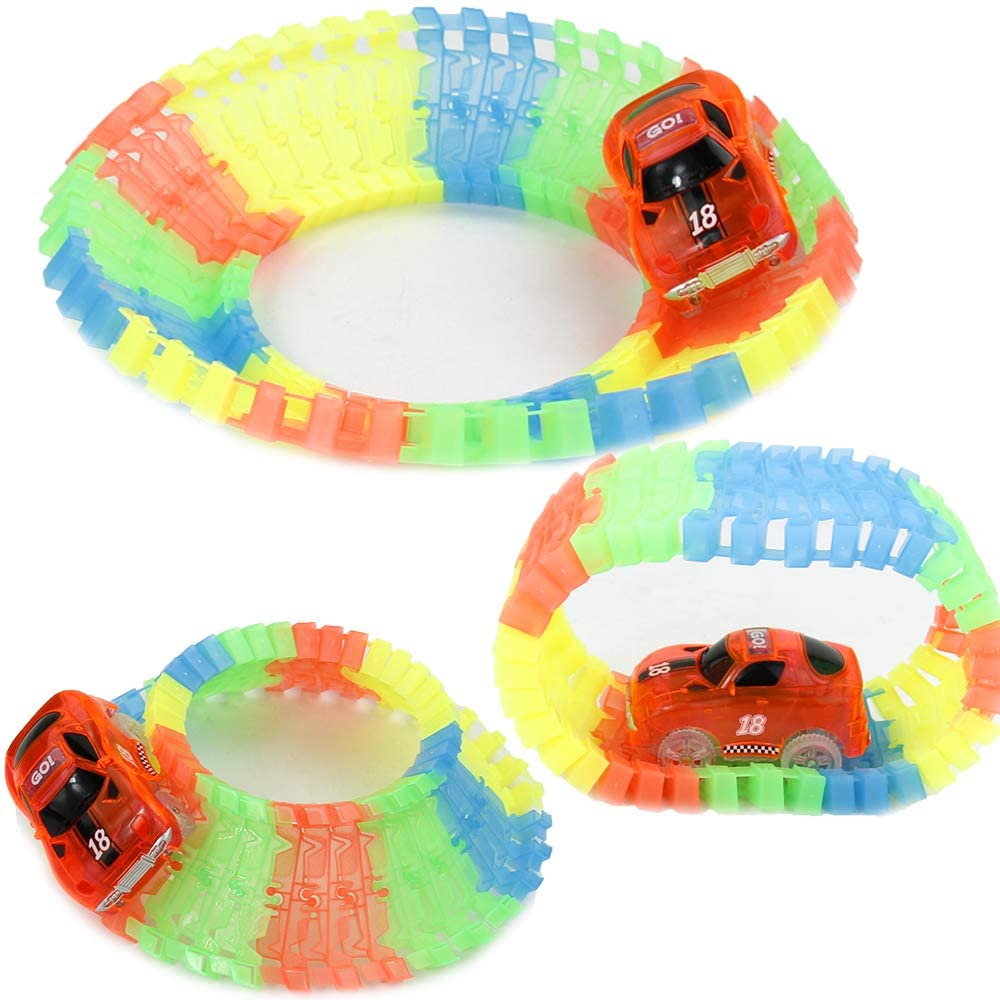 Nuheby Car Track Kids Toys Set – 155 PCS Glow Tracks Super Set with 27 ...