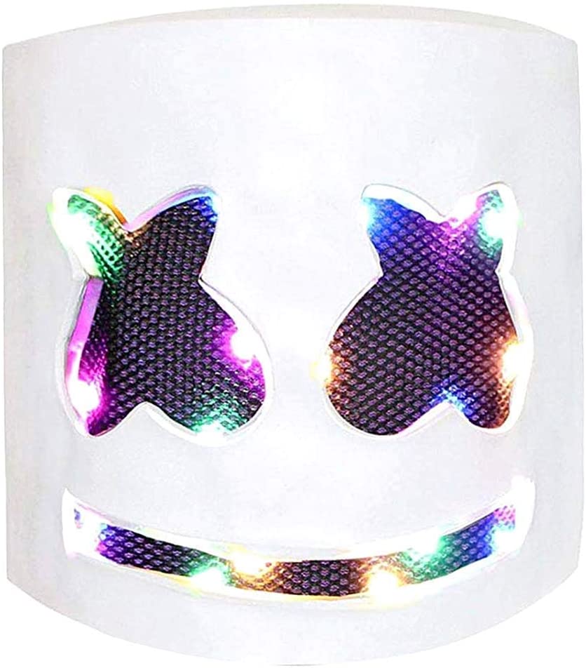 Miminuo DJ LED Mask Music Festival Light Up Helmet Mask Full Head Mask ...