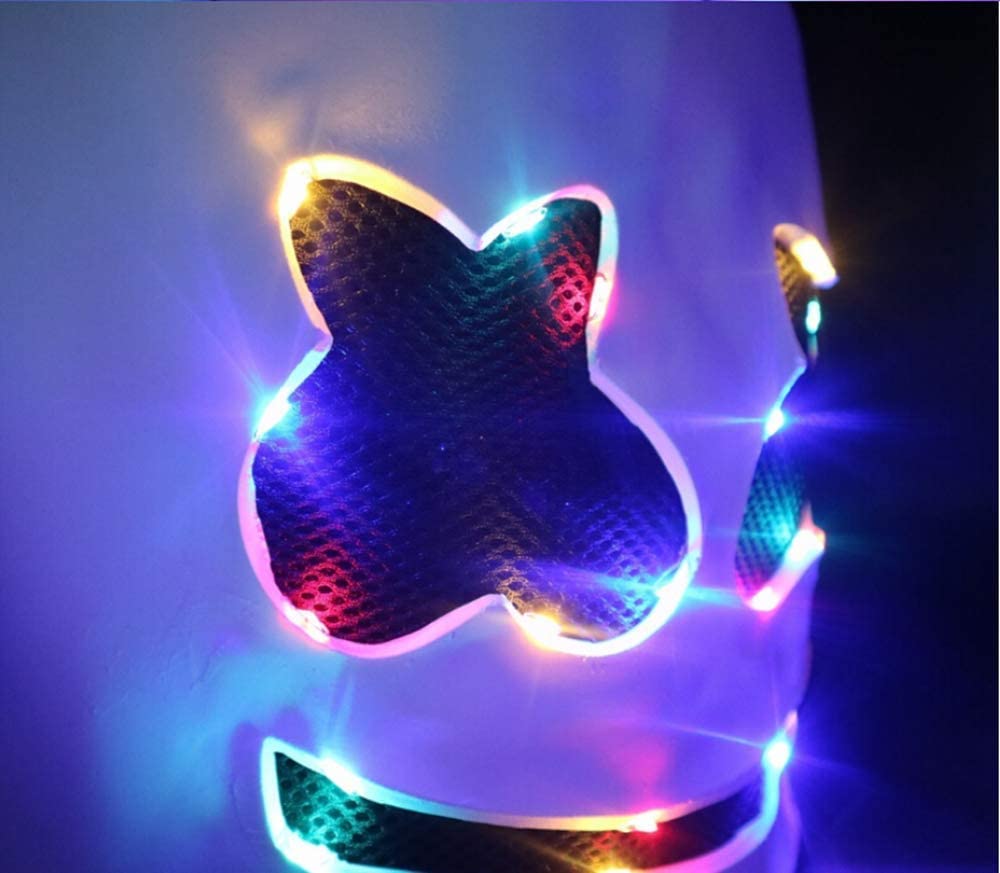 Miminuo DJ LED Mask Music Festival Light Up Helmet Mask Full Head Mask ...