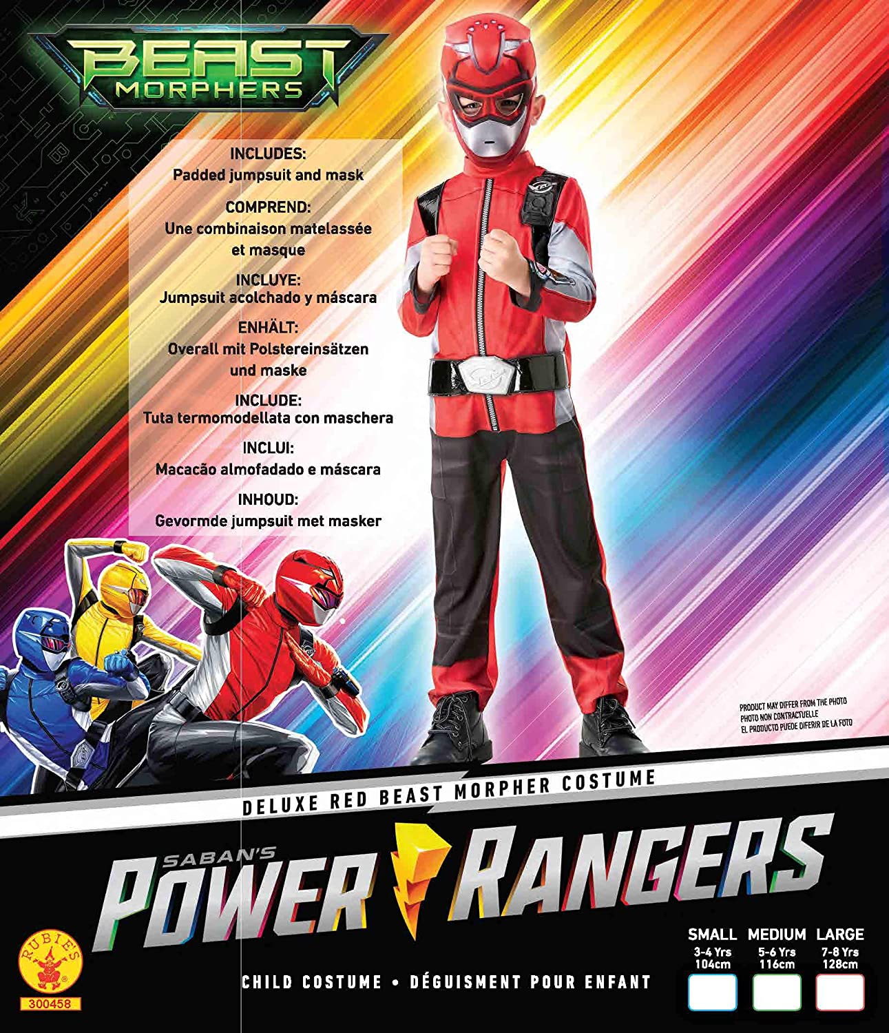 Rubie’s Official Power Rangers, Beast Morphers Costume – Red Ranger ...