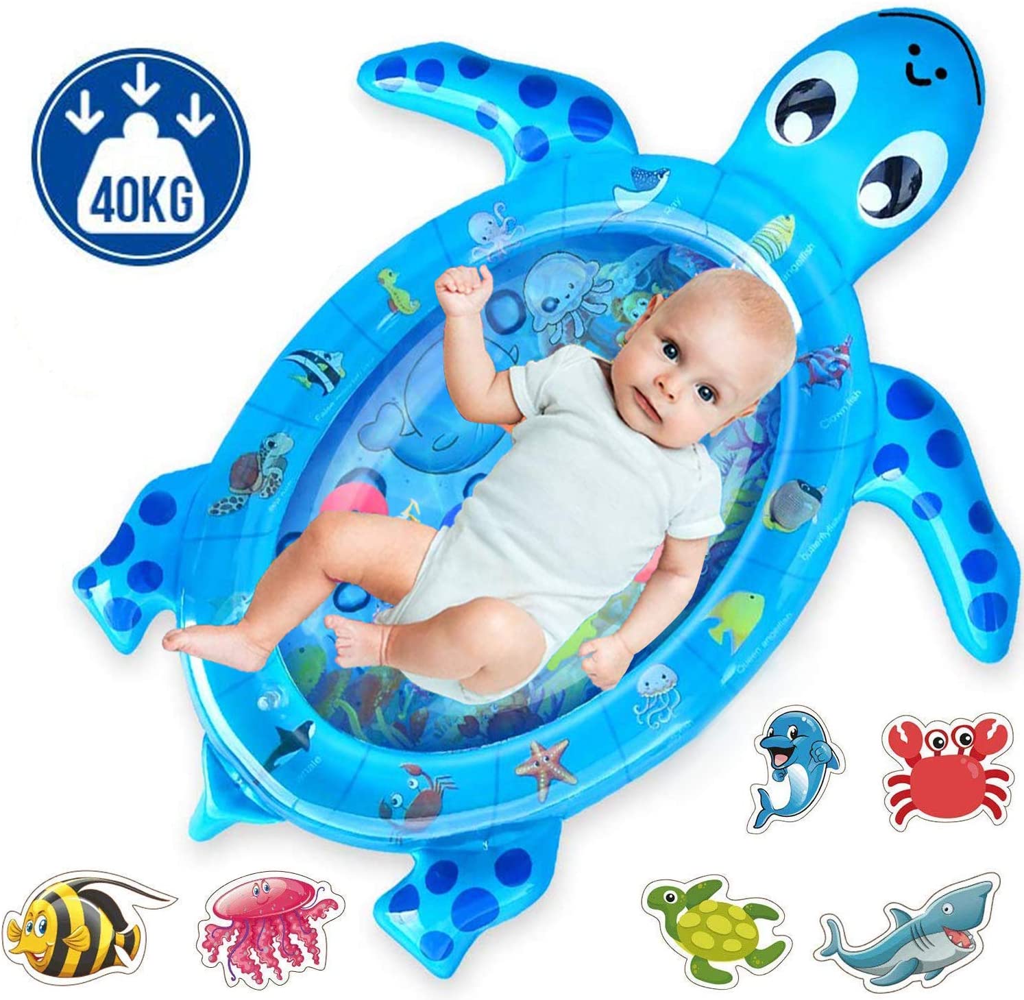 SLGOL Baby Water Mat, Tummy Time Mat Infant Inflatable Play Mat for 3 6 ...