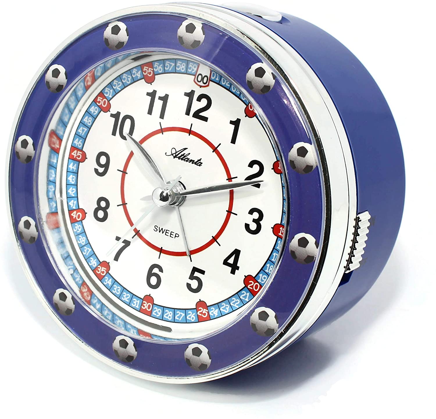 Atlanta Plastic Alarm Clock, Blue, 10 cm – TopToy