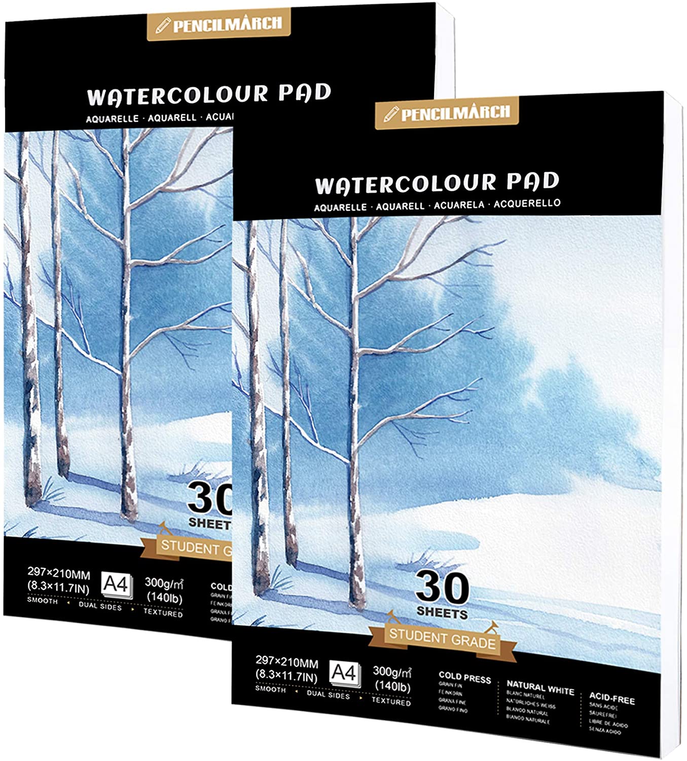 2 Pack of 30 Sheets Watercolour Paper A4，60 Sheets for Watercolour ...