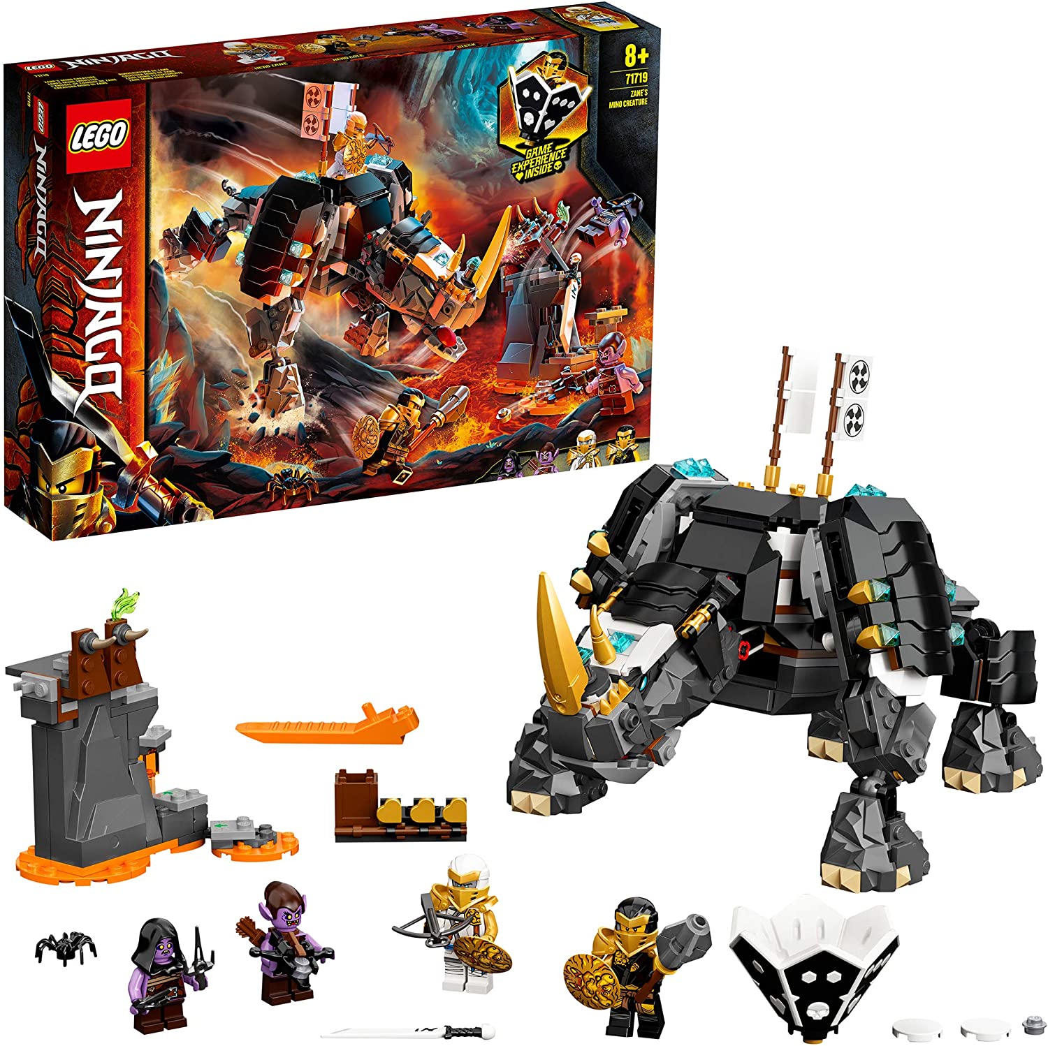LEGO 71719 NINJAGO Zane’s Mino Creature 2in1 Building Set & Board Game ...