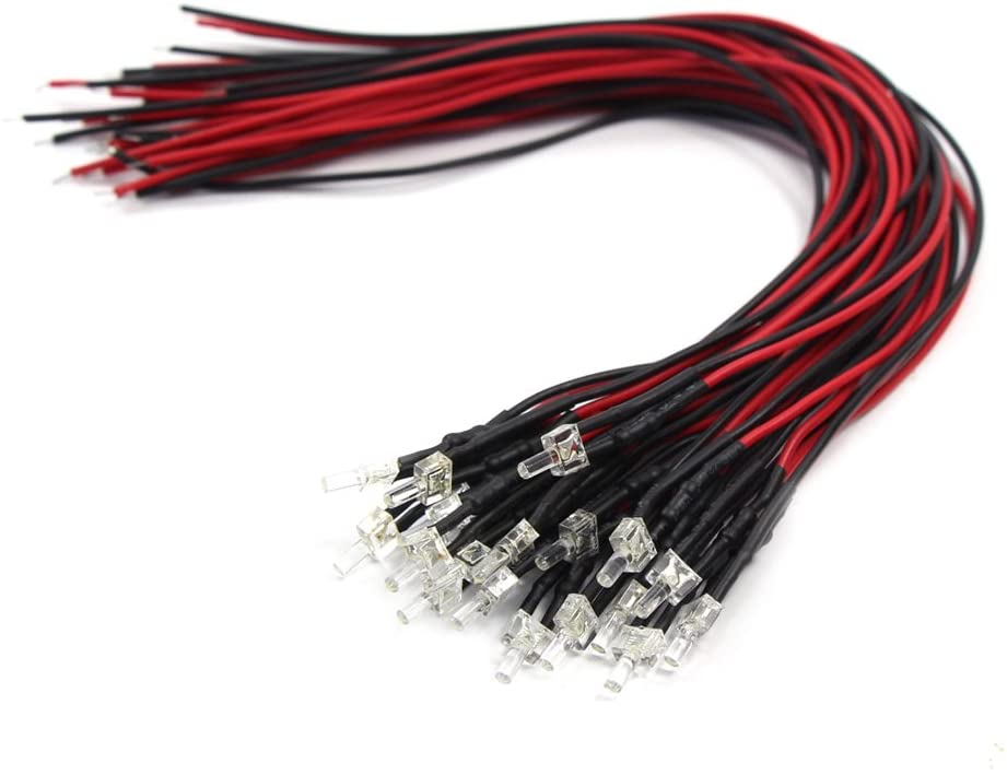 Evemodel L1220WM 20pcs Pre Wired 2mm WARM White Led Lamp Light Set 12V ...