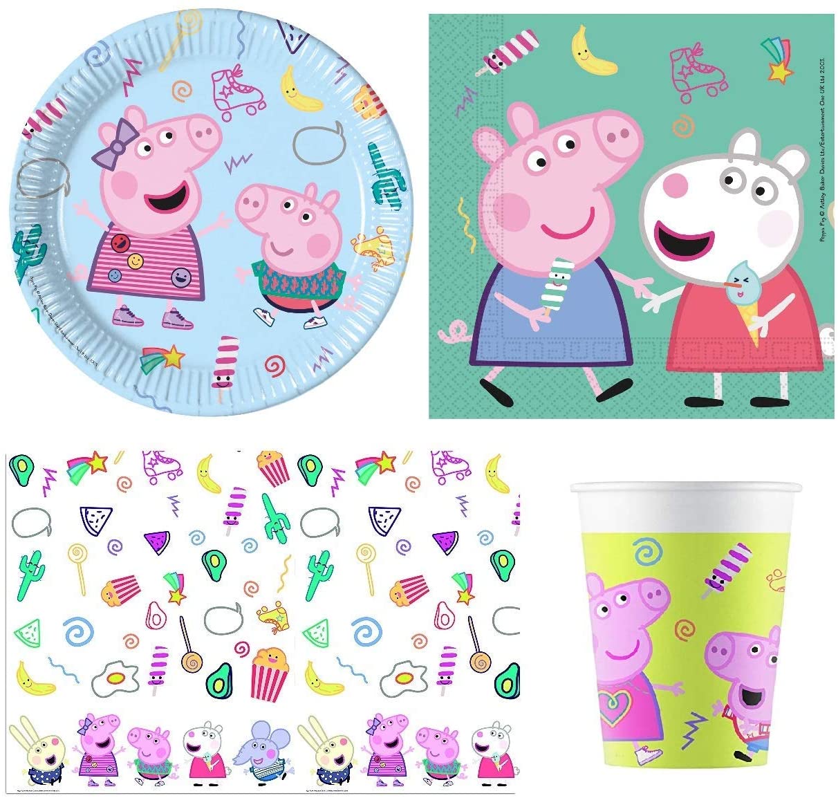New Peppa Pig Party Supplies Party Pack For 16 guests – TopToy