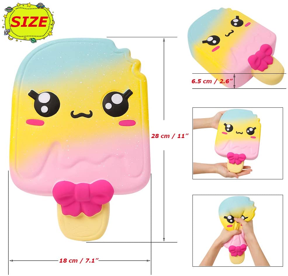 Anboor 11 Inches Jumbo Squishies Popsicle Kawaii Scented Soft Slow ...