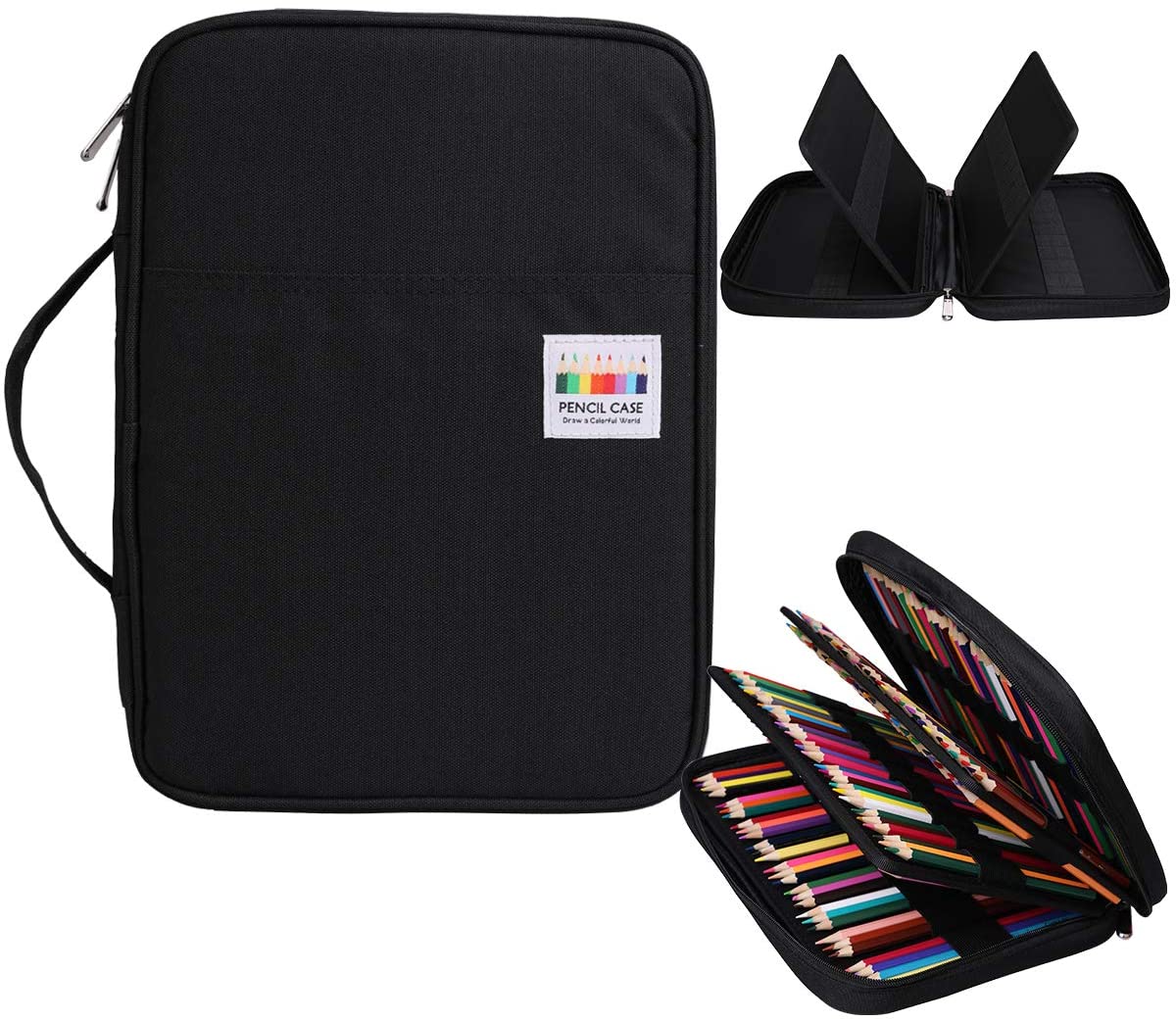 BOMKEE Waterproof Pencil Case 166 Slots Colored Gel Pens Bag Multi ...