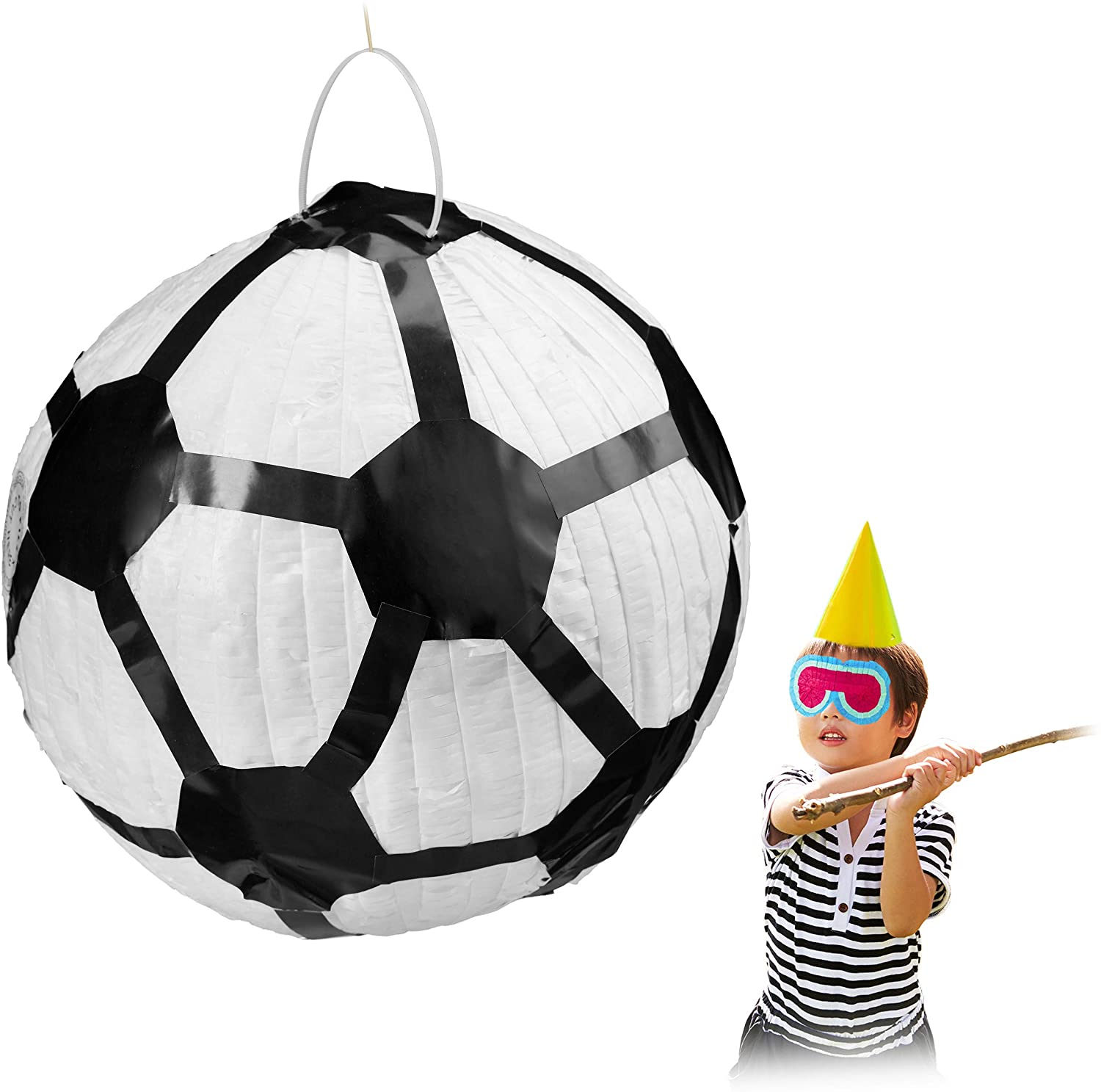 Relaxdays 10028081 Football Pinata, Hanging Children’s Paper Piñata for ...
