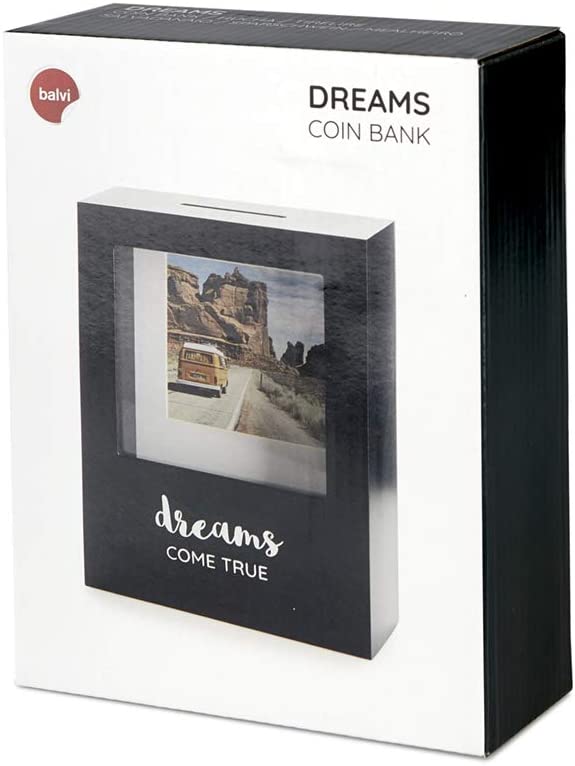 Balvi Coin bank Dreams Black colour With support for picture 8,5×8,5 cm ...