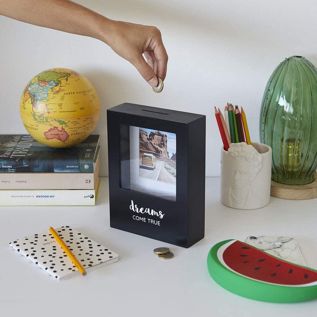 Balvi Coin bank Dreams Black colour With support for picture 8,5×8,5 cm ...