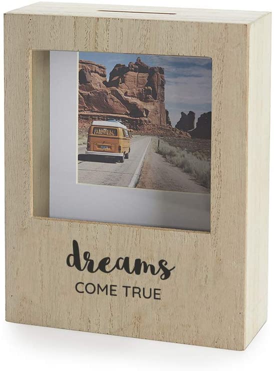 Balvi Coin bank Dreams Wood colour With support for picture 8,5×8,5 cm ...