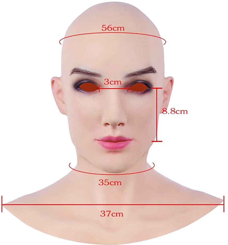 Minaky Silicone Head Mask Realistic Hand-Made Female Face for ...