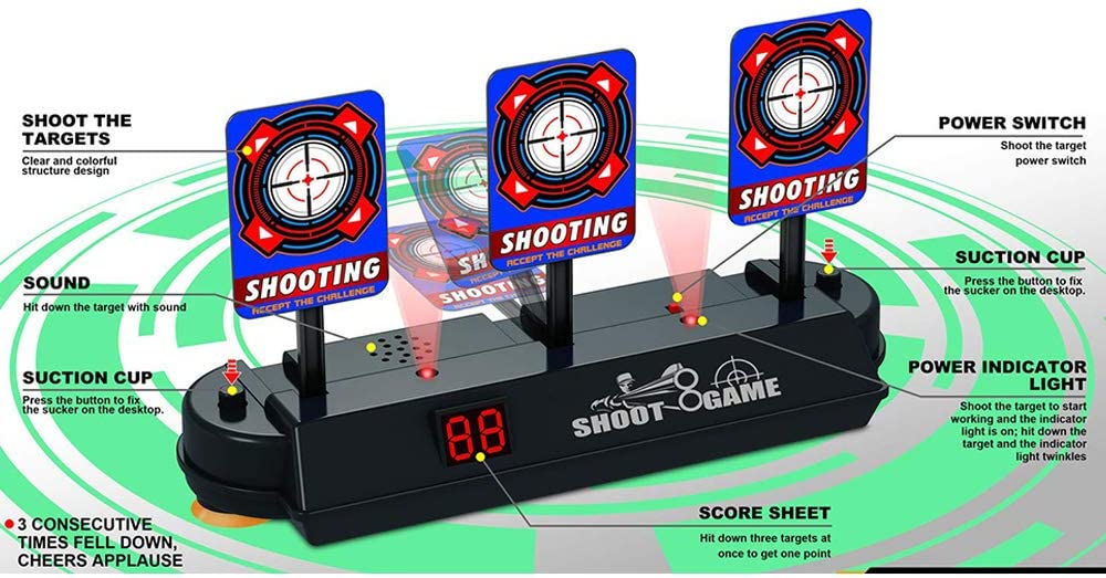 Coltum Digital Target for Nerf, Auto Reset Electric Shooting Target ...