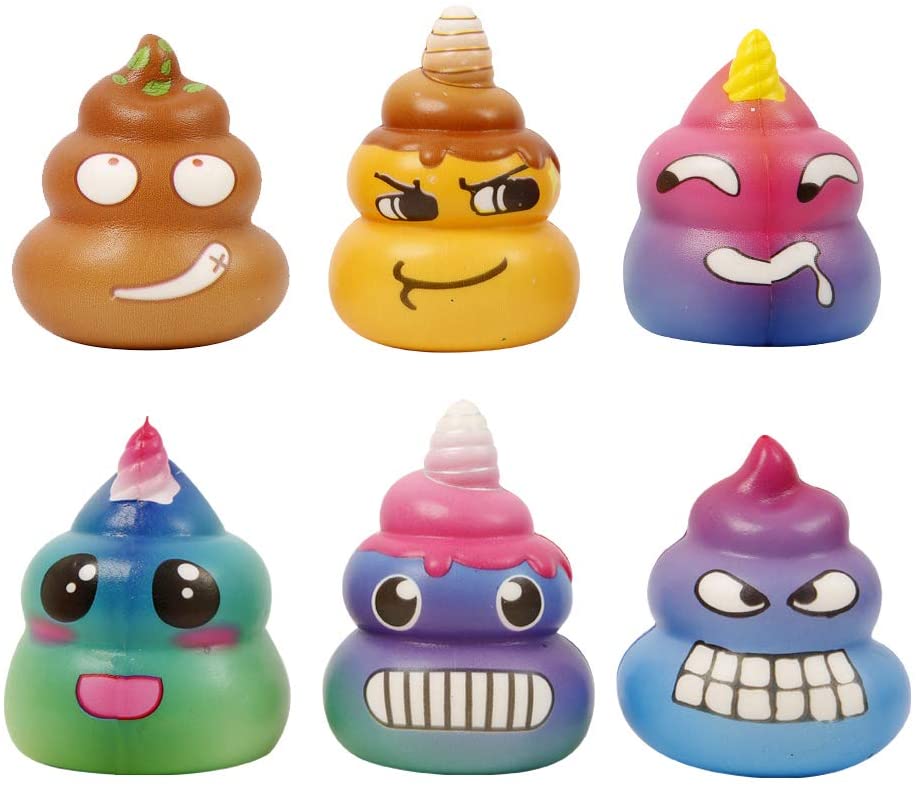 Anboor 6 Pcs Squishies Unicorn Poo Kawaii Scented Soft Slow Rising ...