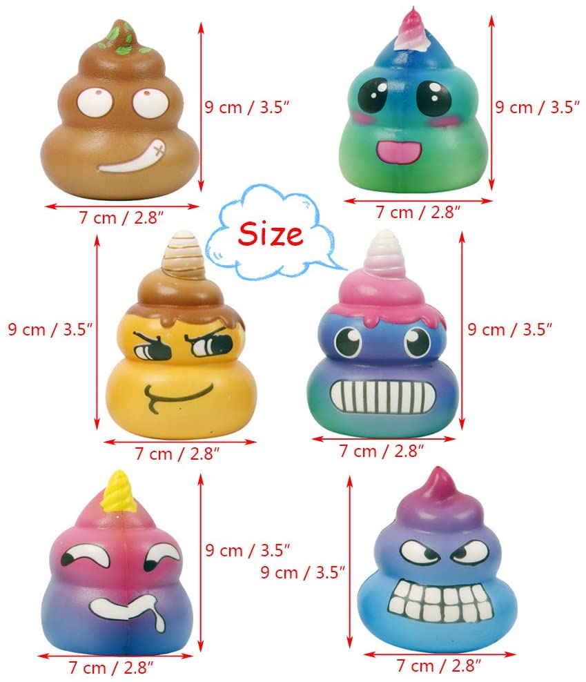 Anboor 6 Pcs Squishies Unicorn Poo Kawaii Scented Soft Slow Rising ...