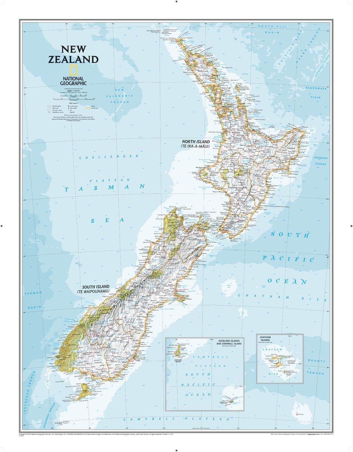Geographic map of new zealand