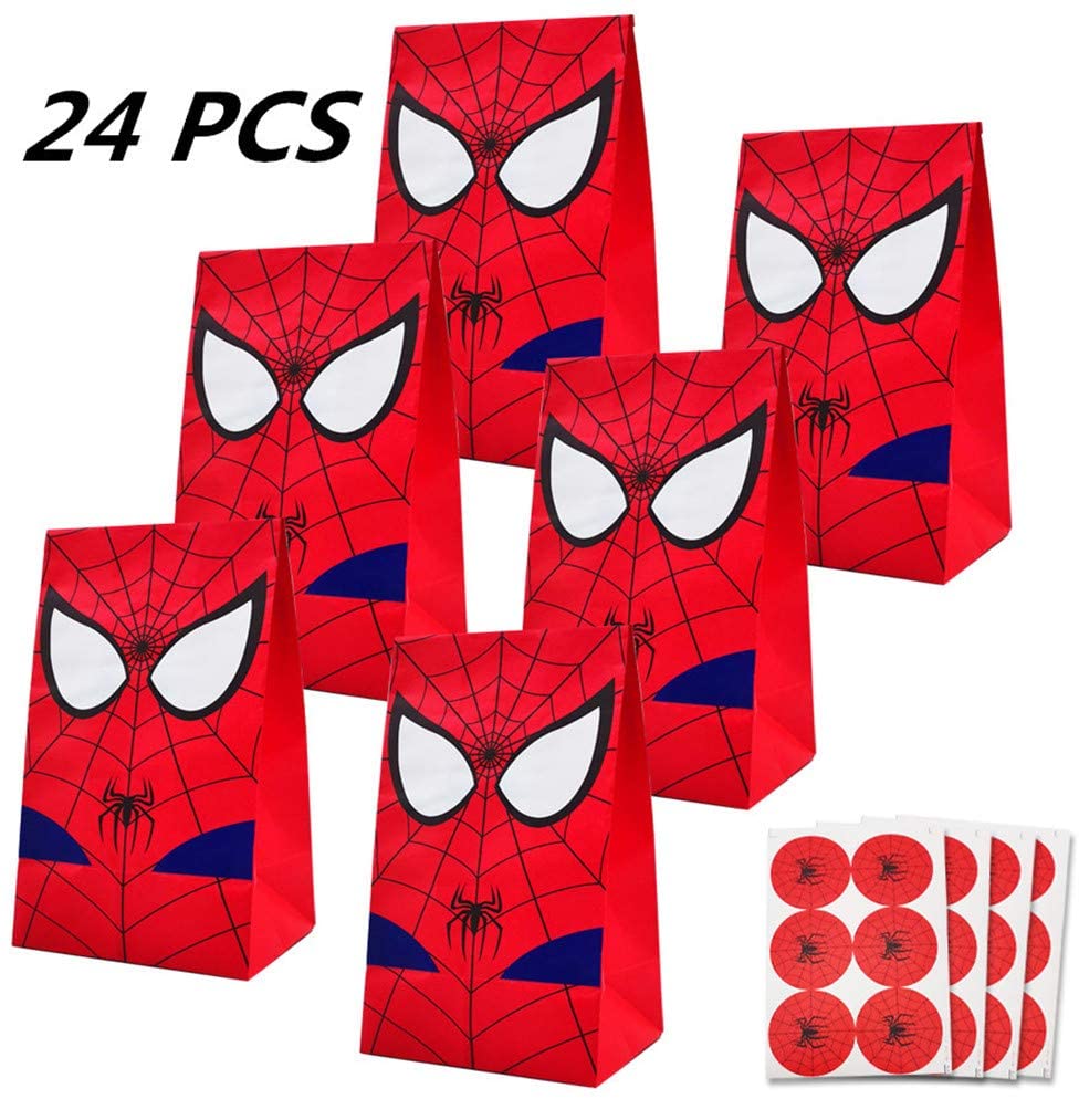 YNOUU 24 PCS Superhero Spider-Man Party Bags Goodie Bags with 24 Pieces ...
