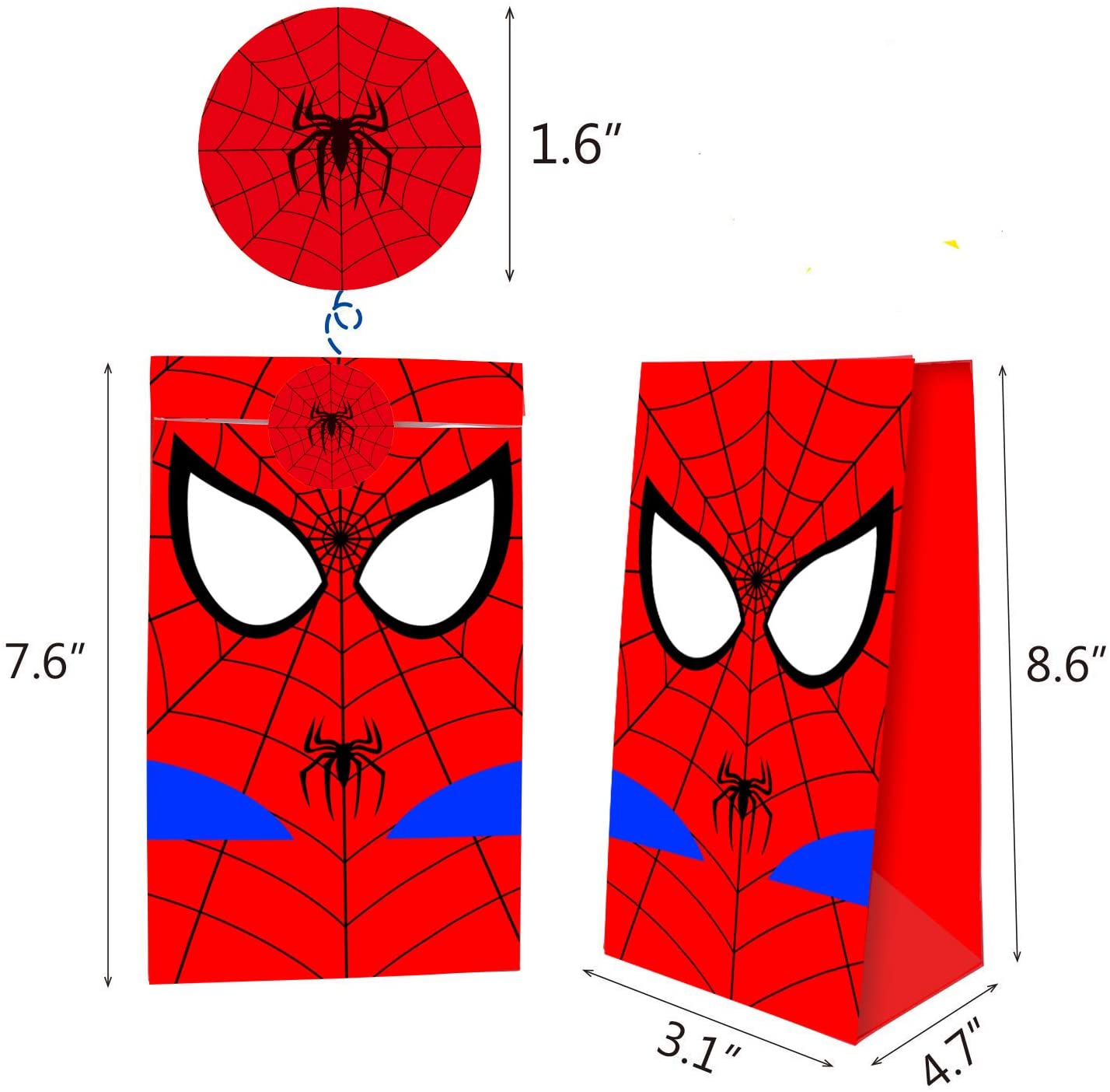 YNOUU 24 PCS Superhero Spider-Man Party Bags Goodie Bags with 24 Pieces ...