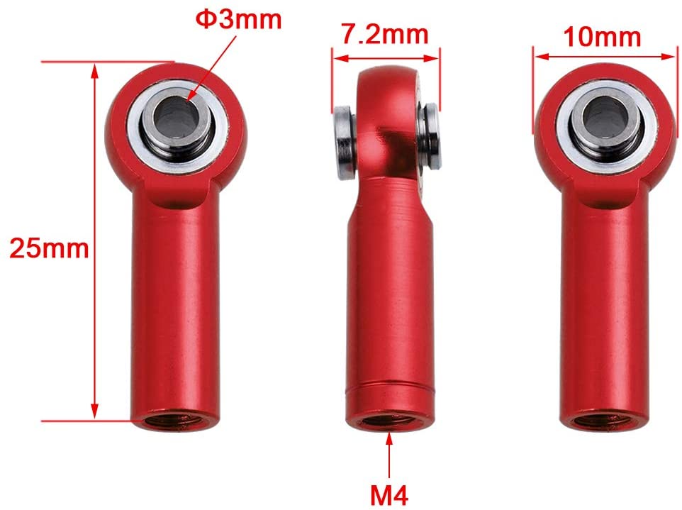 Hobbypark Universal M3 Metal Aluminum Rod Ends Ball Joint CW(10)& CCW ...