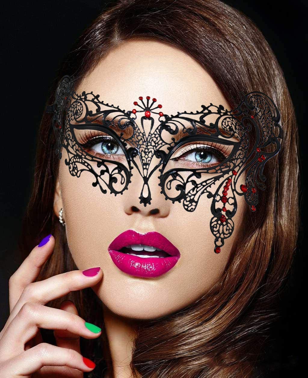Thmyo Halloween Mask Mask Laser Cut Metal Women’s Masquerade Mask ...