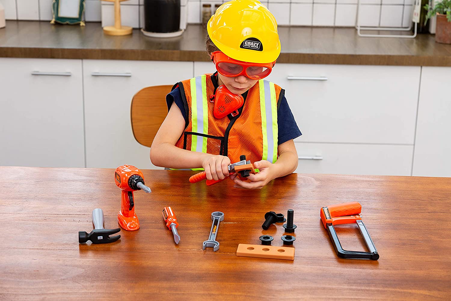 JOYIN Construction Worker Costume Role Play Tool Toys Set for 3-6 Years ...
