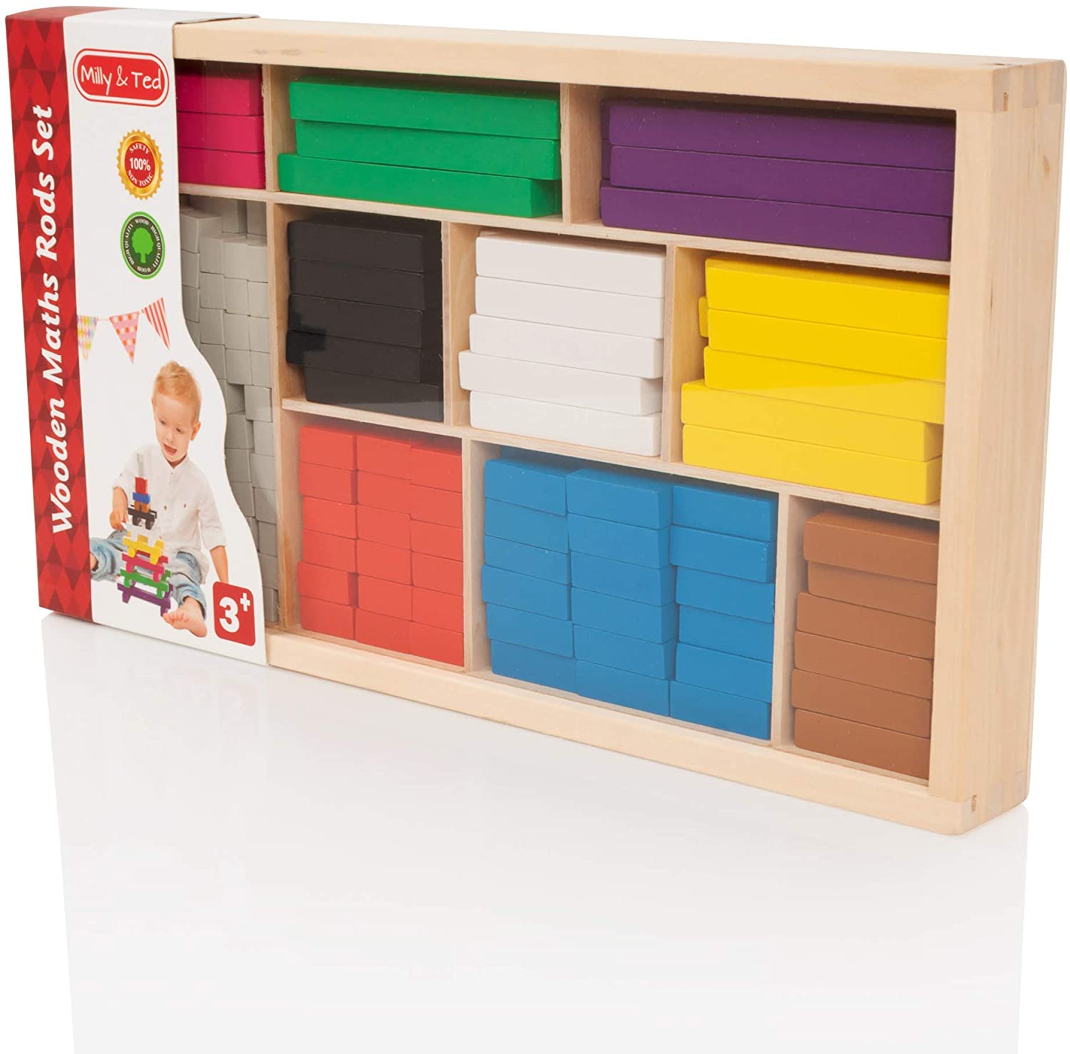 Learning Minds Wooden Maths Rods Set (Cuisenaire Rods) – TopToy