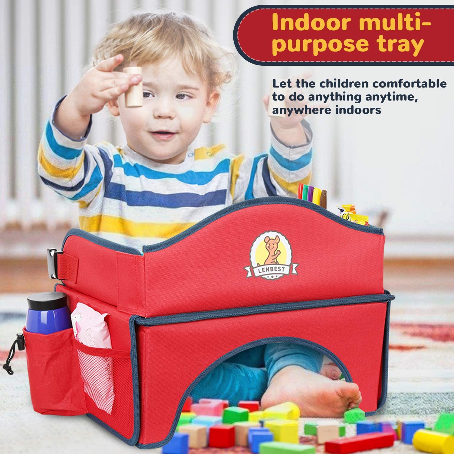lenbest Standable Travel Tray, Indoor Learning Educational Toy Play ...