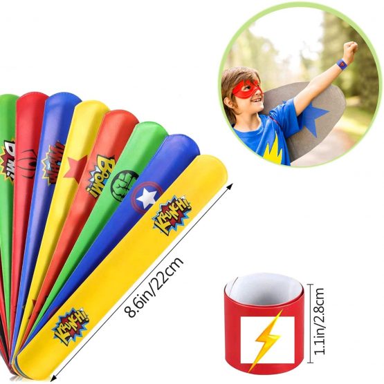 Funmo Slap Bands, 60 PCS Superhero Slap Bracelets Fun and Super Slap ...