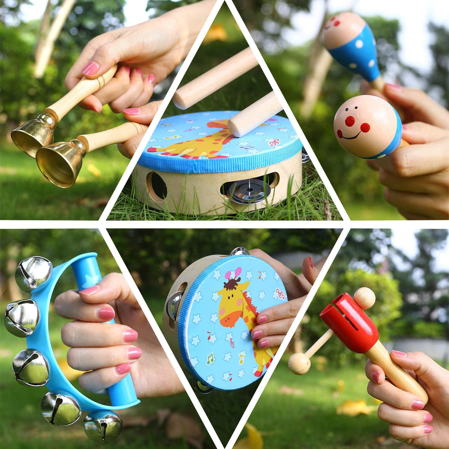 Lujex Musical Instruments Set,Kids Percussion Rattles Bells castanets ...