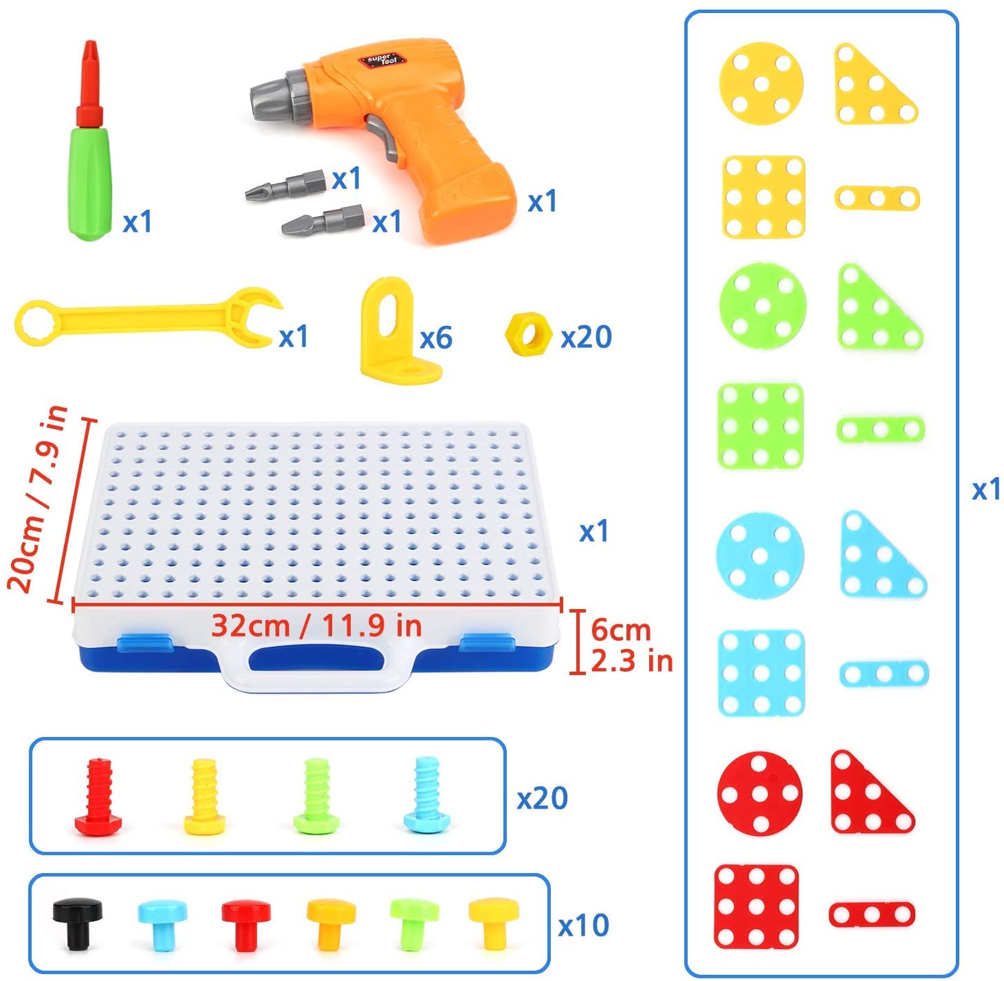HOWADE Electric Drill Play Set ,Creative Puzzle Assembly DIY STEM ...
