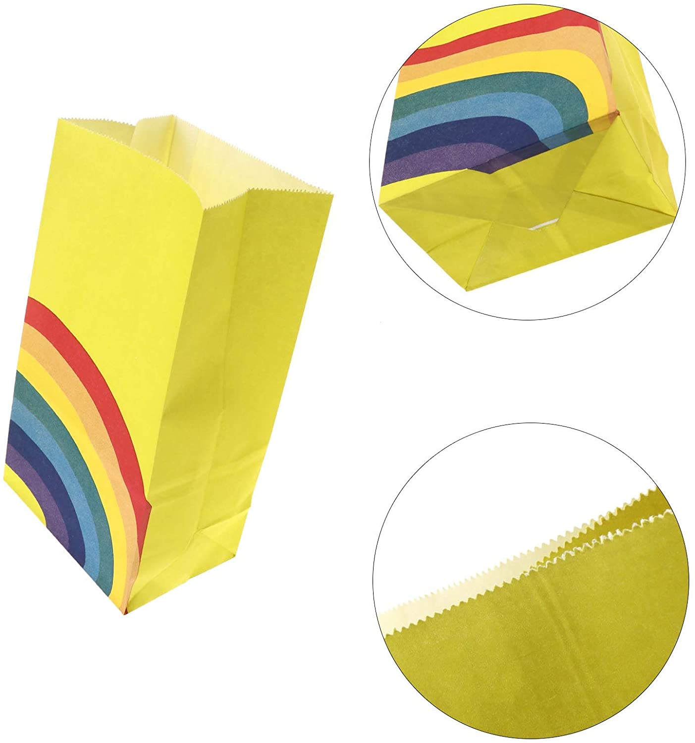 40 Pieces Rainbow Pattern Paper Bags with 100 Pieces Heart-Shaped ...