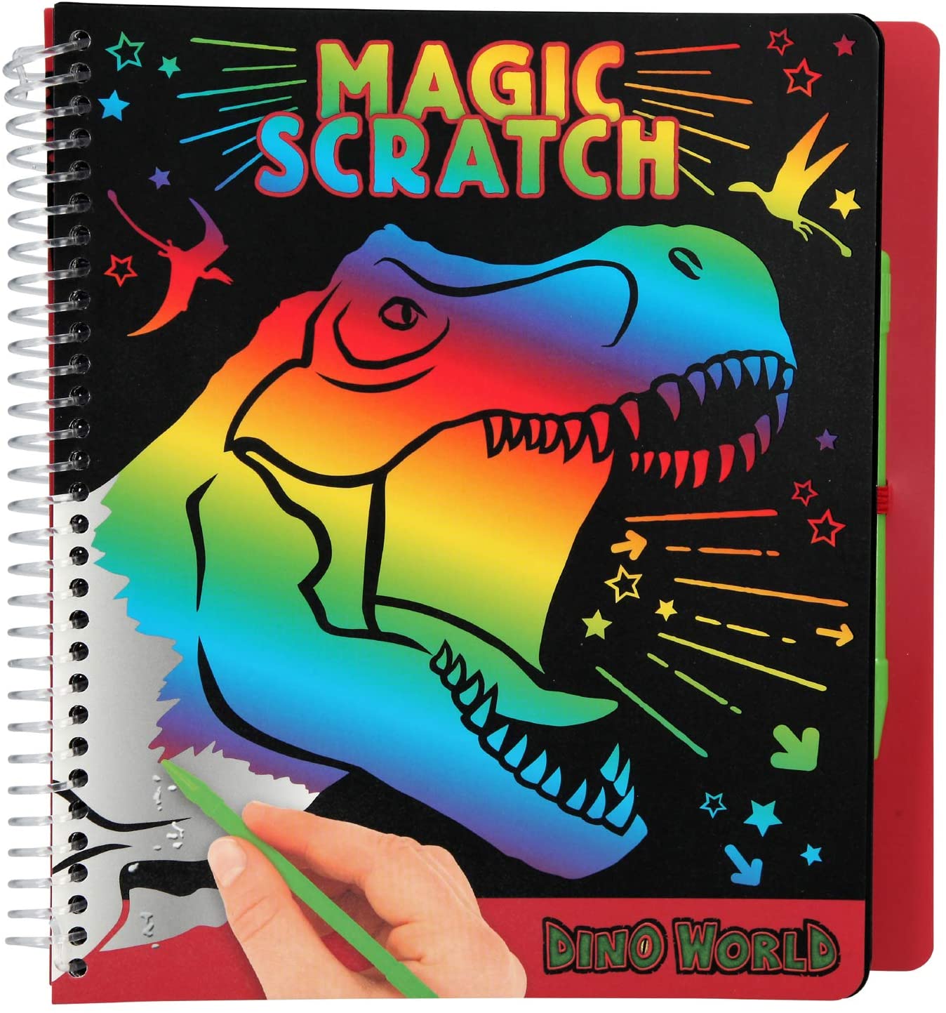 Depesche 10833 Colouring Book Mini Magic Scratch Book Dino World – TopToy