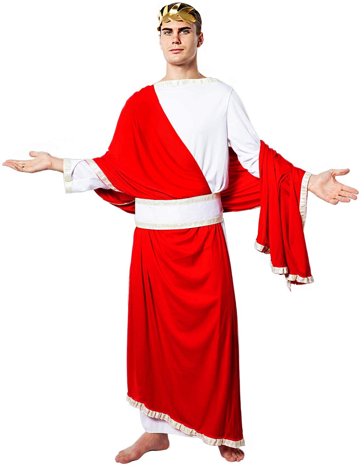 EraSpooky Men Toga Costume Fancy Dress Roman Emperor Caesar Cosplay ...
