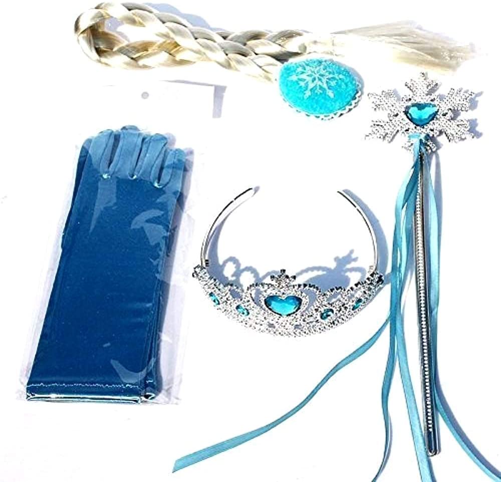 4 Frozen elsa Accessories – Braid – Wand – Halloween – Carnival – Crown ...