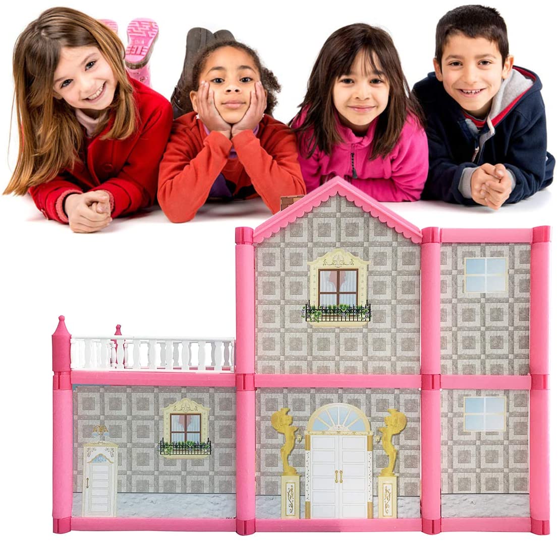 KUNEN Small Villa Dream Doll House, Dream Girl Toy House with Furniture ...