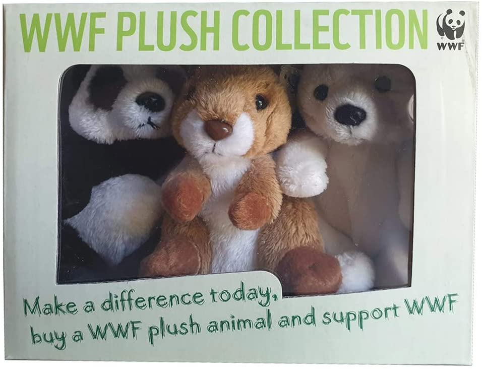WWF Plush Figures Collection Set of 3 in a gift box with a squirrel, a ...