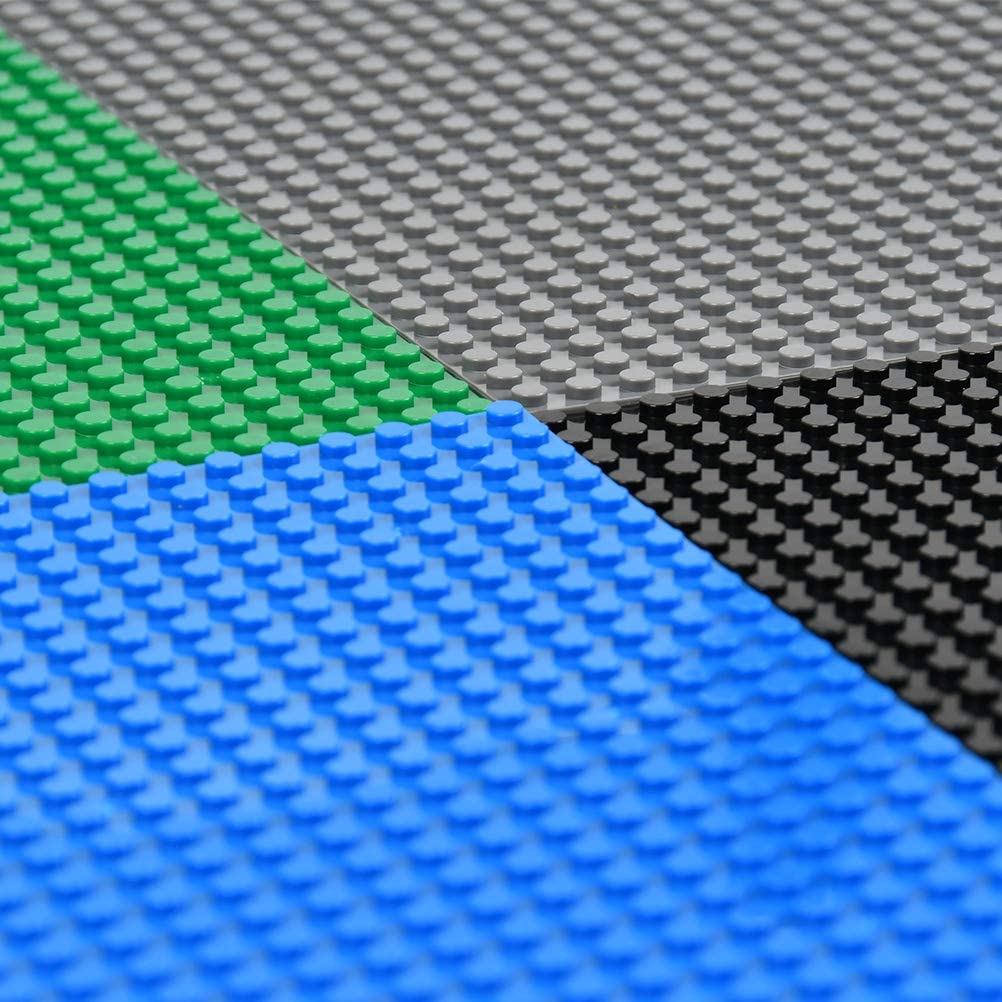 WOWOSS 4Pcs 10” x 10” Classic Building Brick Base Plates Stackable ...