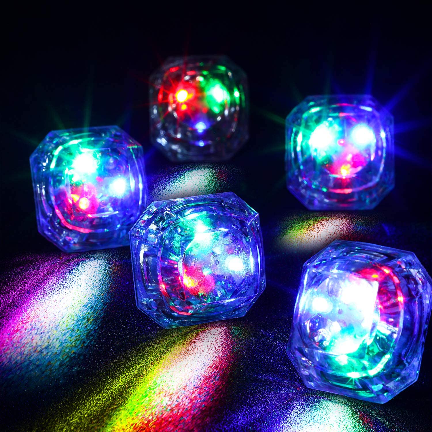 Hicarer 20 Pieces Light Up Rings Flashing Plastic Diamond Bling Rings ...