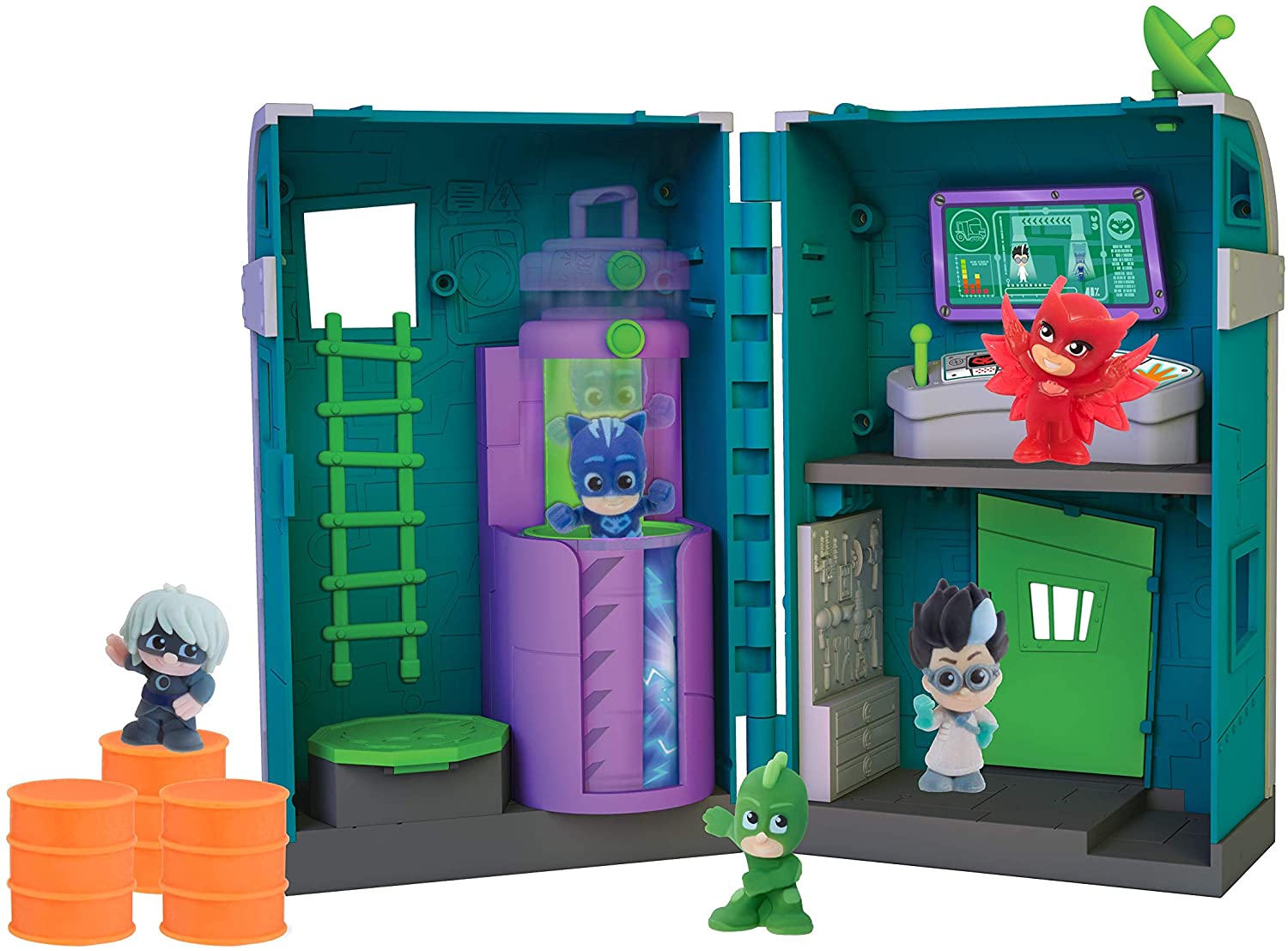 PJ MASKS 95706 Flair Night Time Micros Romeo’s Lair Playset, Multicolor ...