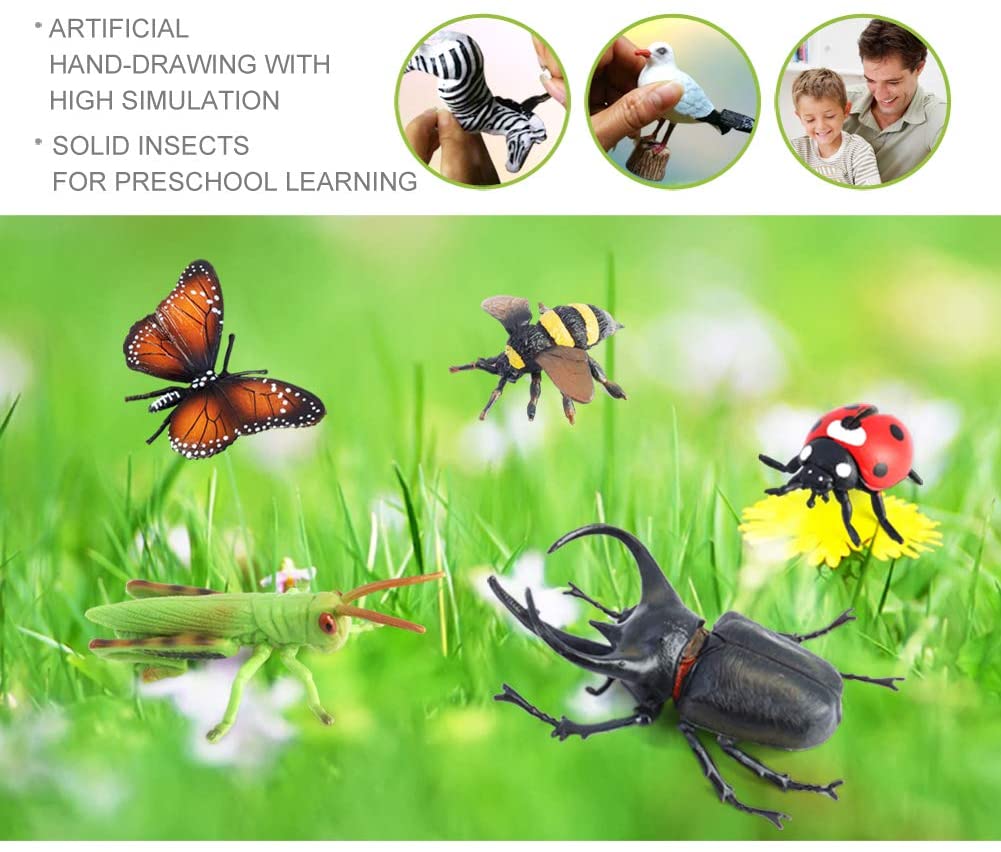Volnau Bug Toys Figurines 12PCS Insect Toys Figures for Kids Toddlers ...